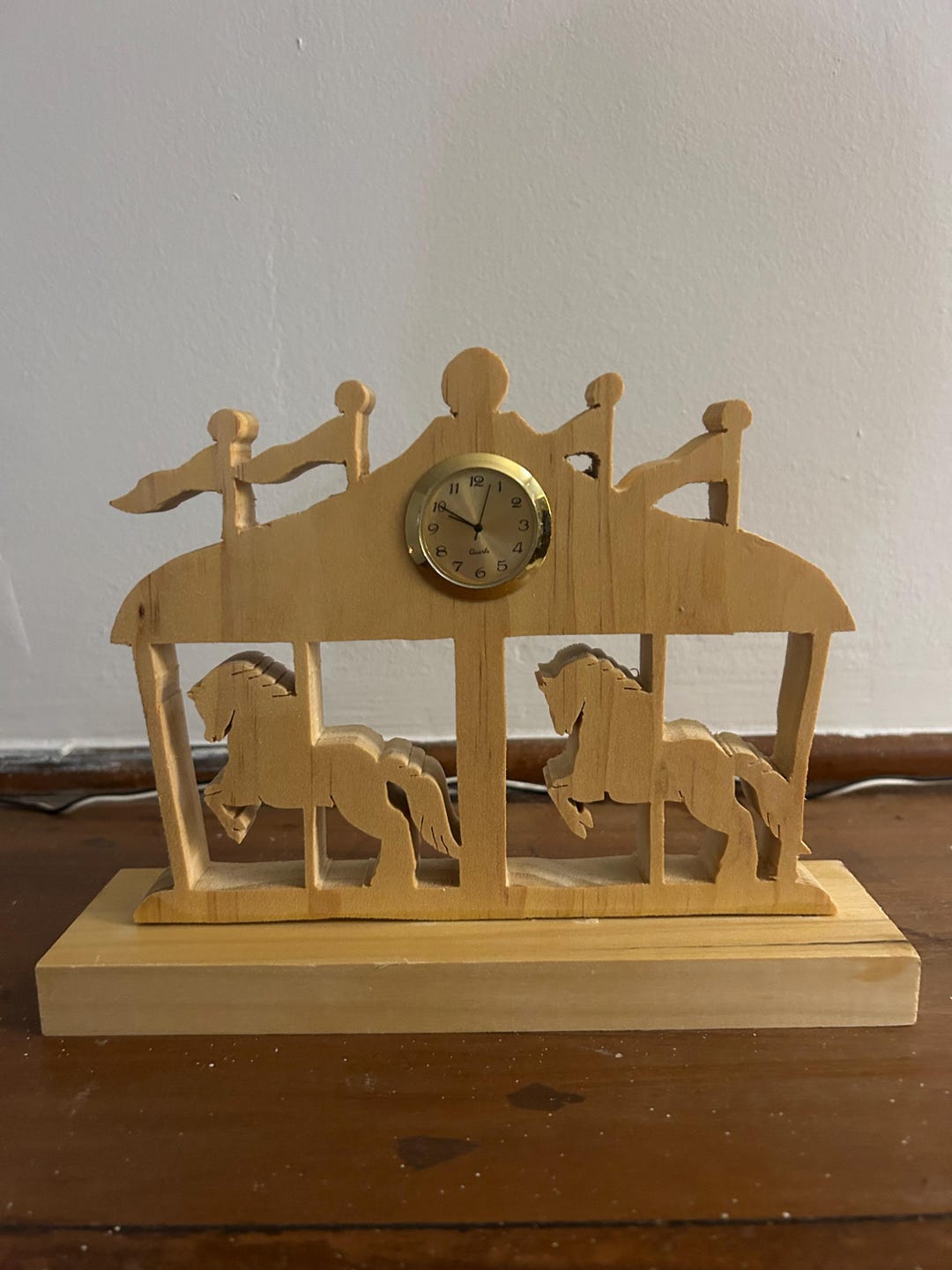 Quartz Mantle Clock Carousel Horse - Etsy