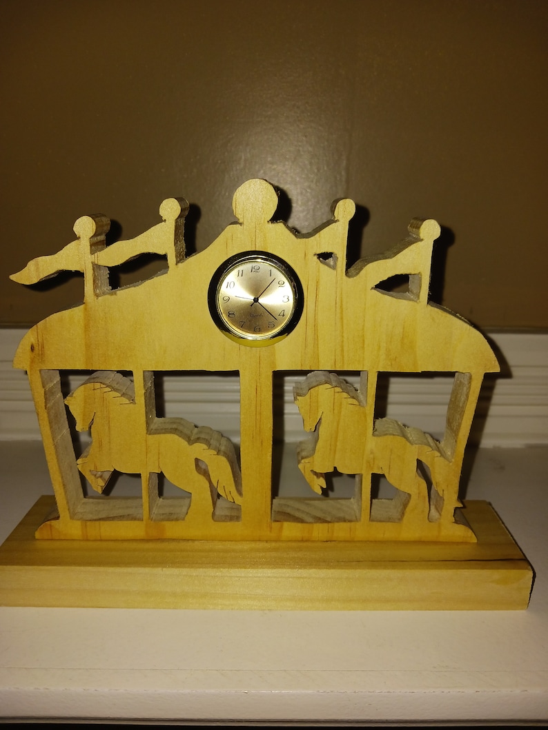 Quartz Mantle Clock Carousel Horse - Etsy