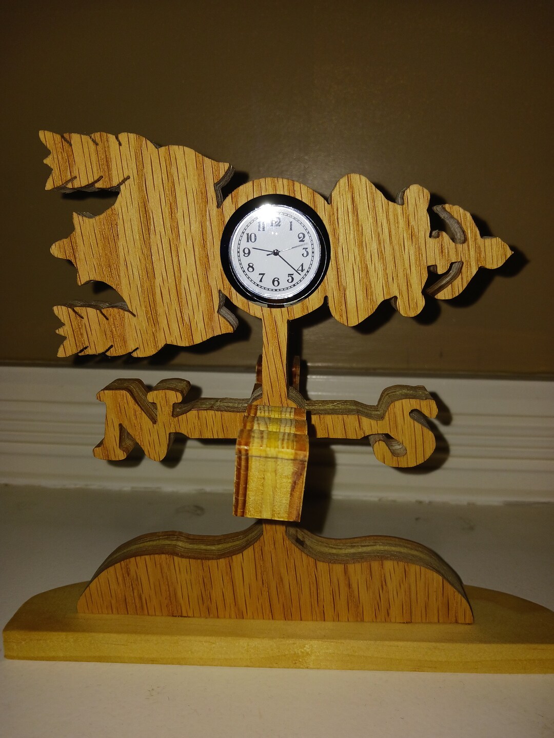 Desk Clock. Flaming Arrow Quartz Clock - Etsy