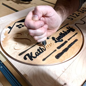 Solid Hard Maple Wood Key Sign With Epoxy Inlay for Realtors - Unique ...