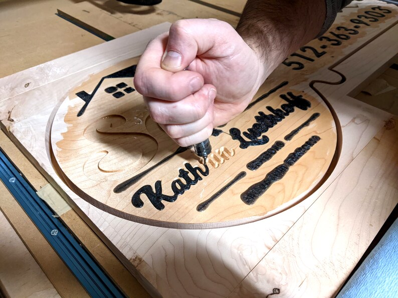 Solid Hard Maple Wood Key Sign With Epoxy Inlay for Realtors - Unique ...