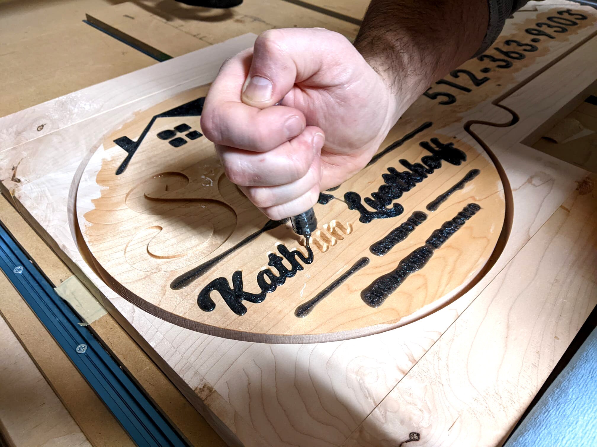 Solid Hard Maple Wood Key Sign With Epoxy Inlay for Realtors - Unique ...