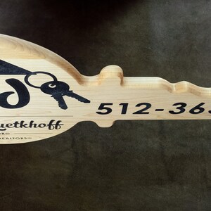 Solid Hard Maple Wood Key Sign With Epoxy Inlay for Realtors - Unique ...
