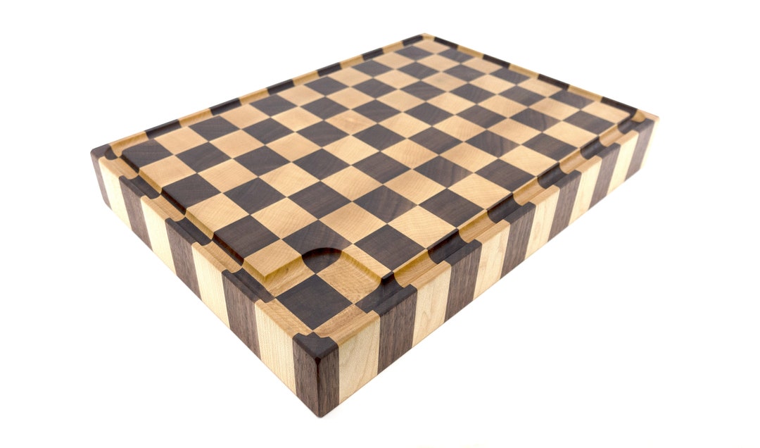 Walnut and Maple End Grain Butcher Block With Checkerboard Pattern and ...