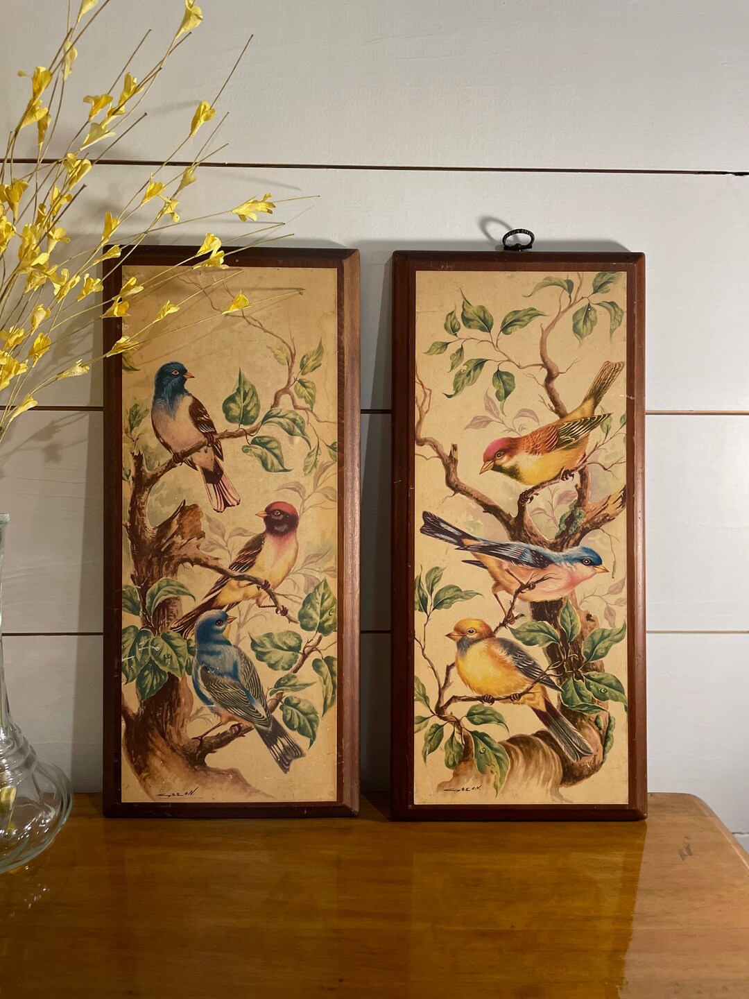 Pair of Vintage Bird Plaques 1970's Wall Decor Vintage Decor MCM Mid ...