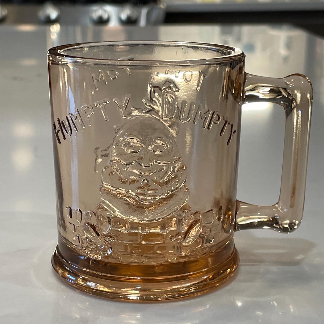 Vintage 1930s Tiara Glass Nursery Rhyme Mug, Humpty Dumpty - Etsy