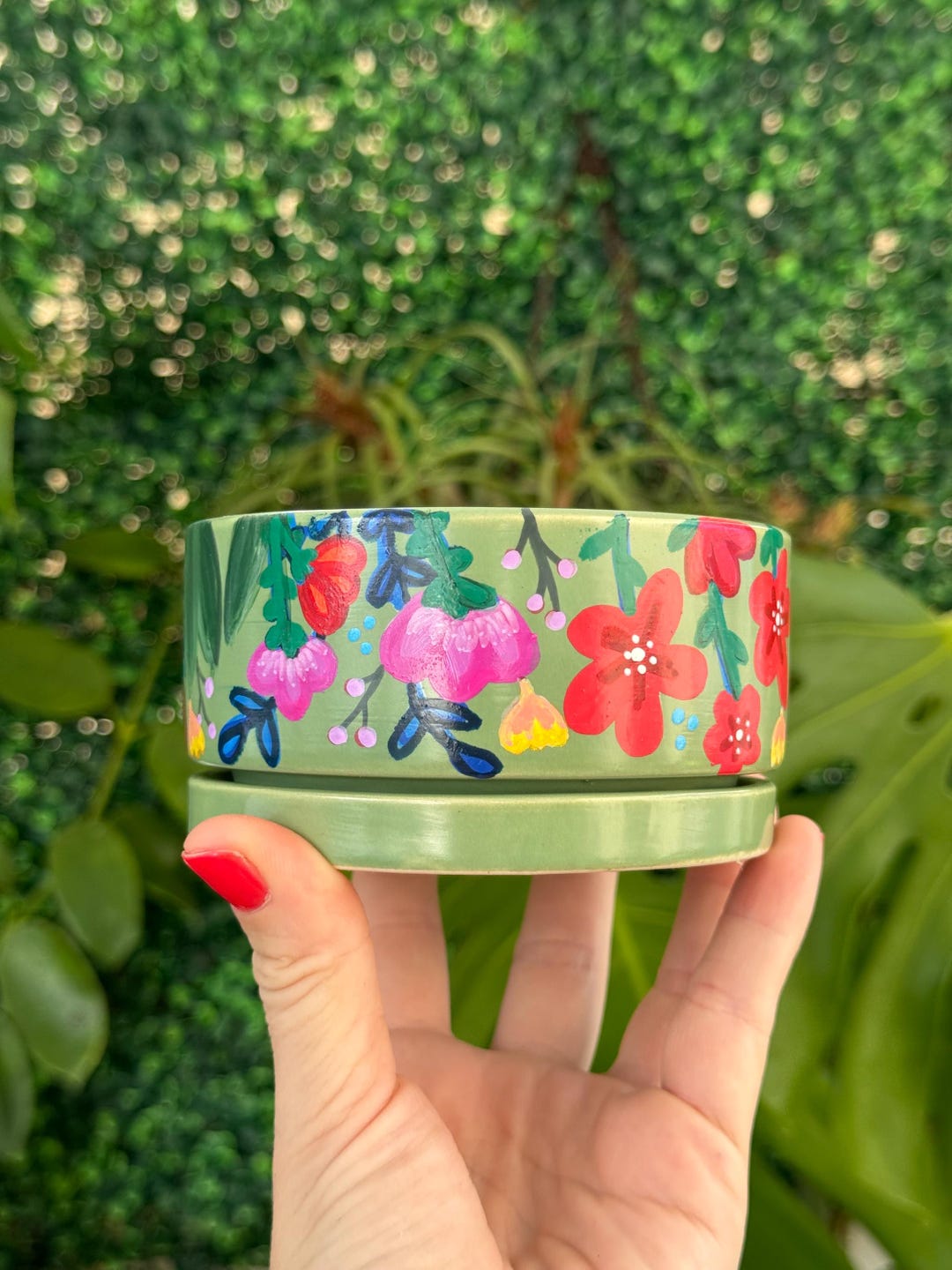 Garden Wildflower Hand Painted Pot - Etsy