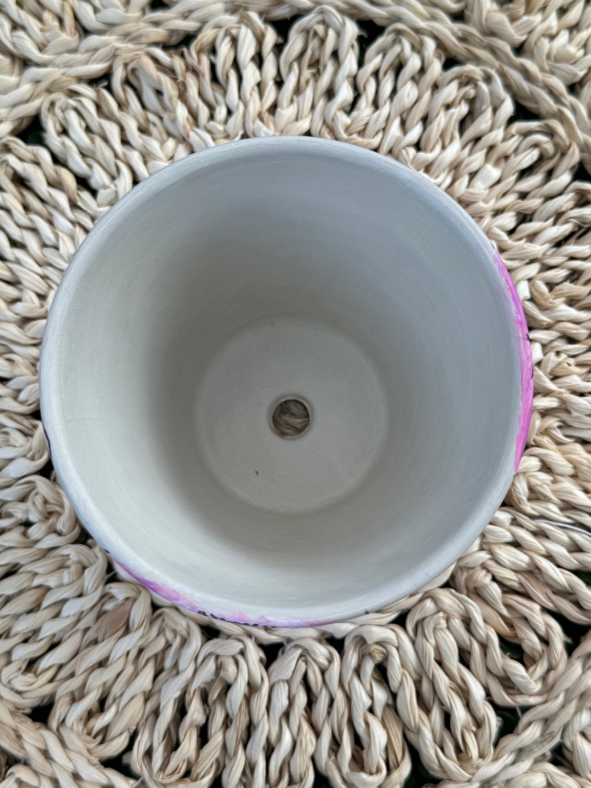 Pink Flower Power Painted Planter Pot - Etsy