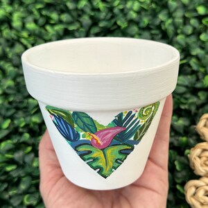 Heart of Plants White Terra Cotta Planter Pot - Etsy