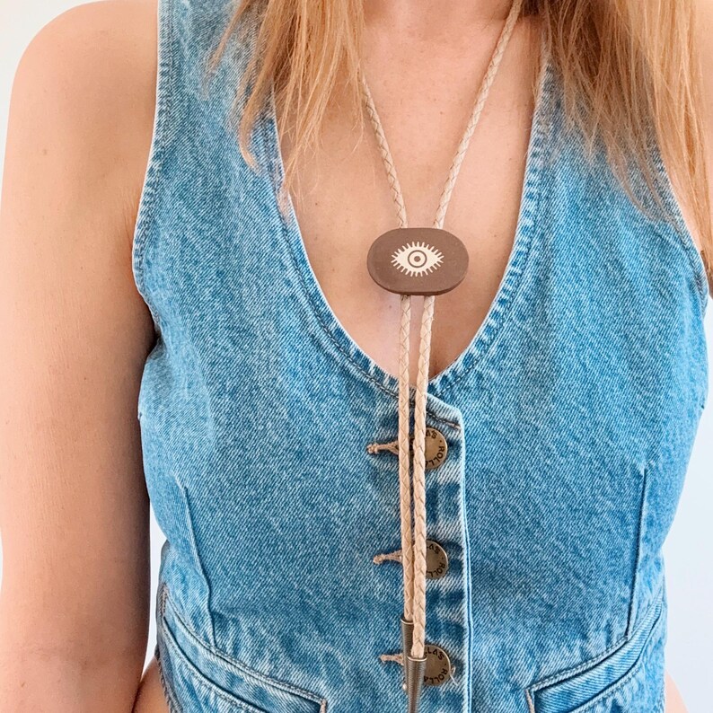 Ceramic Evil Eye Bolo Tie in Multiple Colors | Handmade Southwestern ...