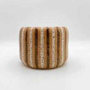 5 Striped Speckled Ceramic Planter With Drainage Hole Green Brown ...