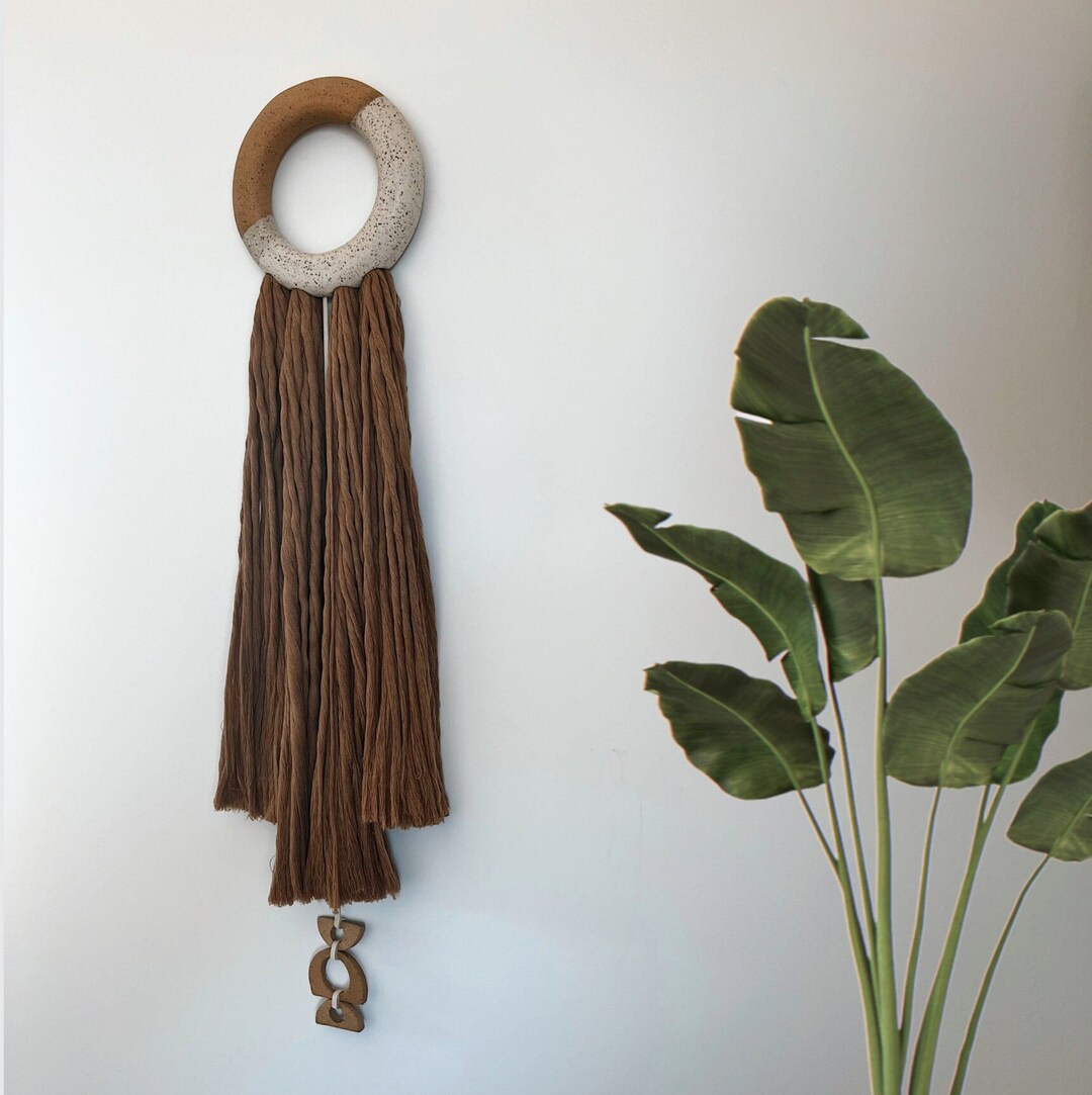 Made to Order Ceramic Wall Hanging Art Speckled Donut Shaped Fiber ...