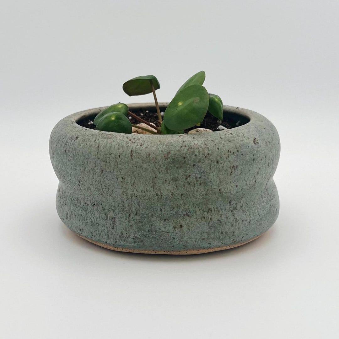 4.75" Ceramic Bubble Planter With Drainage Hole | Light Baby Blue ...