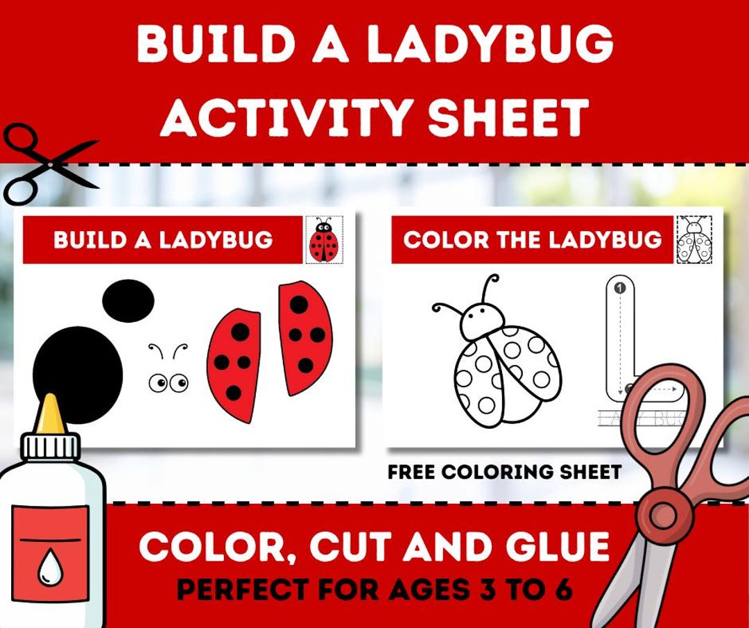 Ladybug Craft Printable | Cut and Paste Worksheet | Preschool Activity ...