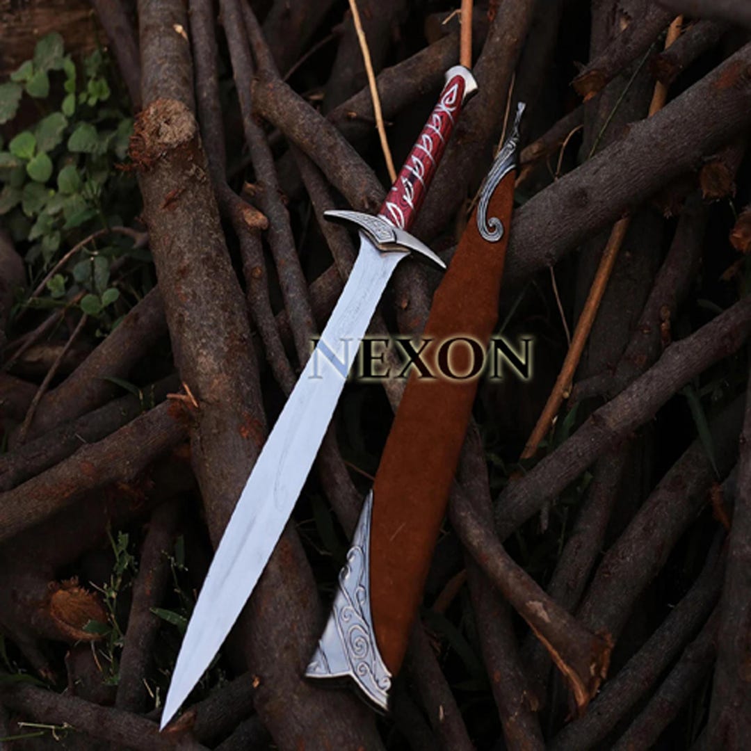 Handmade LOTR Sting Sword With Scabbard, Short Replica Frodo Viking ...