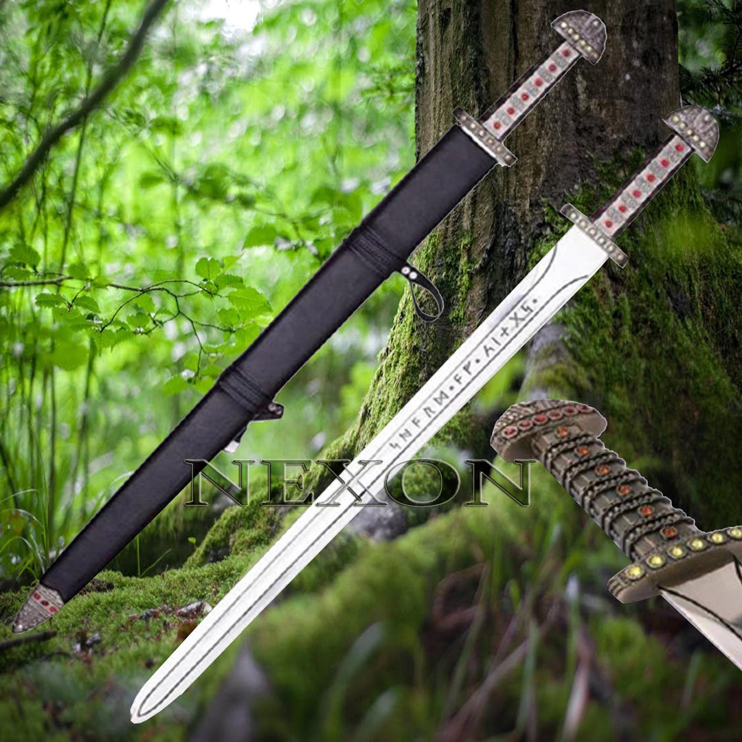Handcrafted Viking Sword of Kings, Ragnar Lothbrok Sword With Scabbard ...