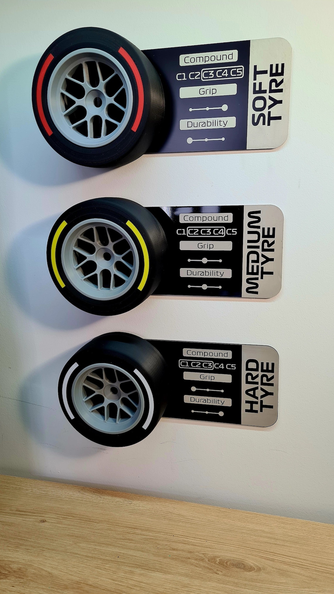 F1 Tyres WITH Panel - CHOOSE YOURS - Formula 1 Race Car Parts - Grand ...