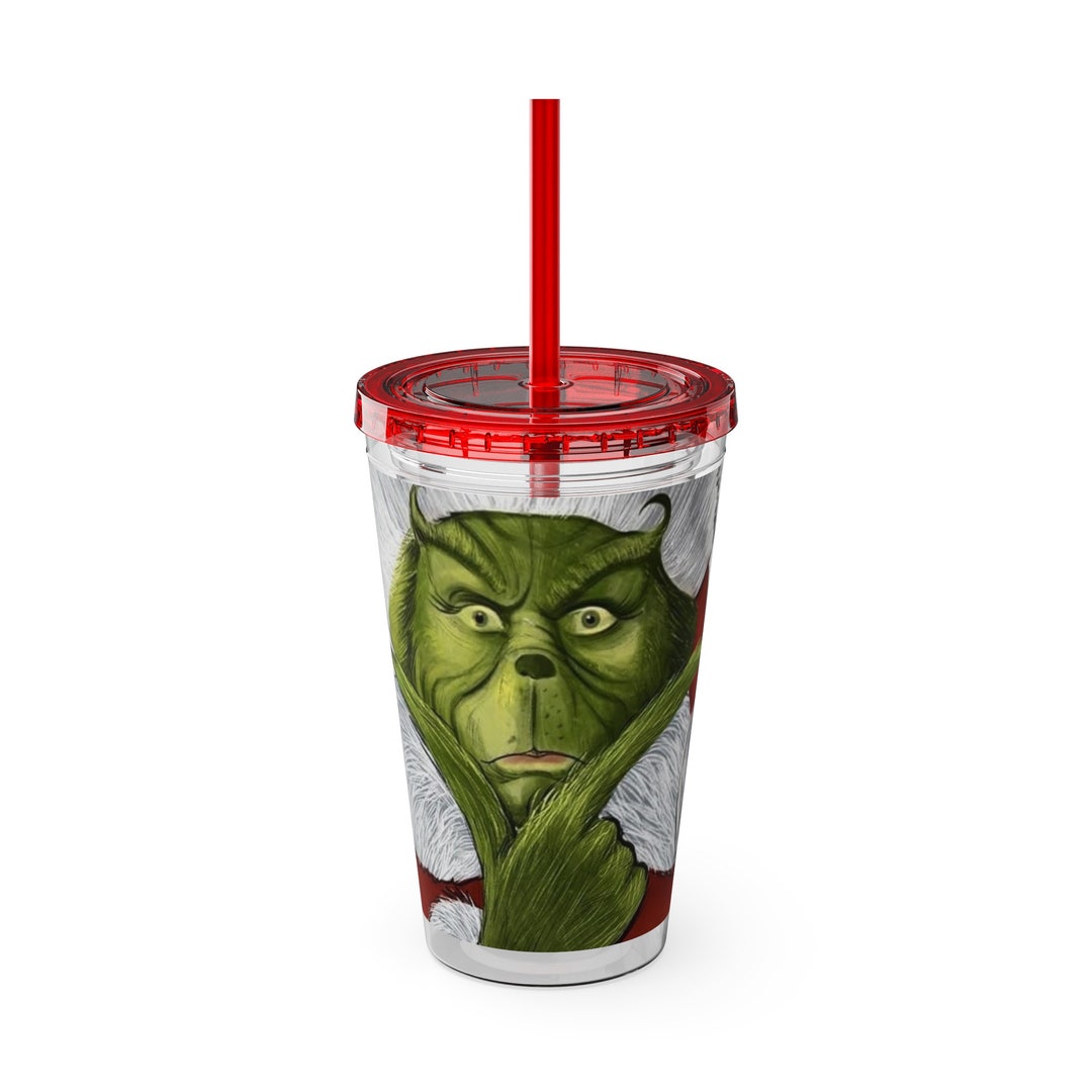 Christmas Grinch Tumbler With Straw, 16oz - Etsy