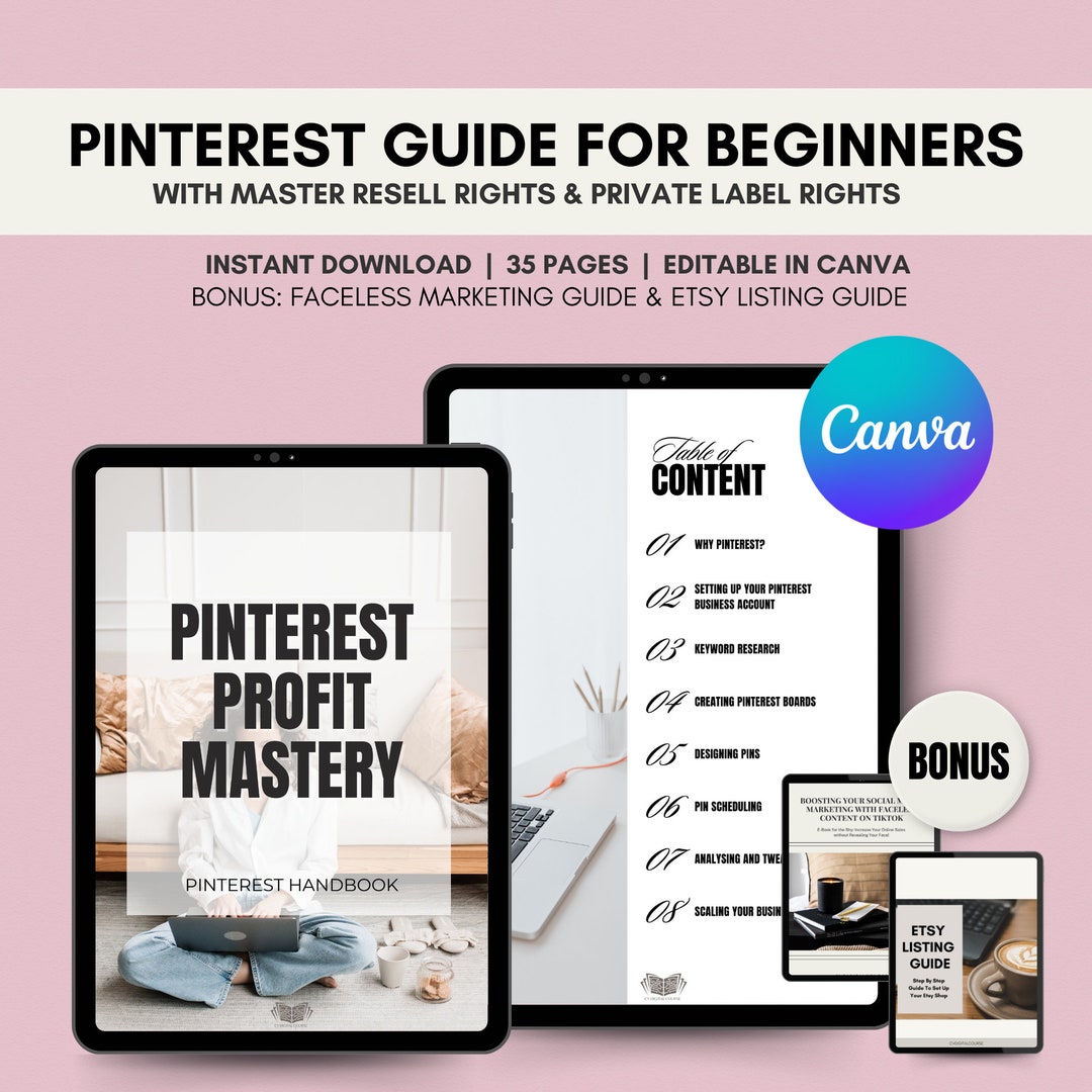 Pinterest Guide for Beginners With Master Resell Rights Guide for ...