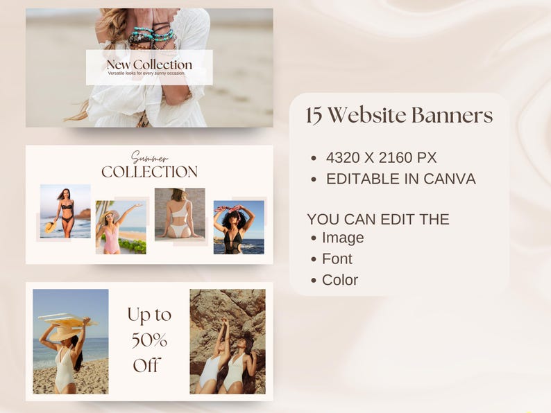 Shopify Website Banner Template Editable Shopify Web Banners Boho ...