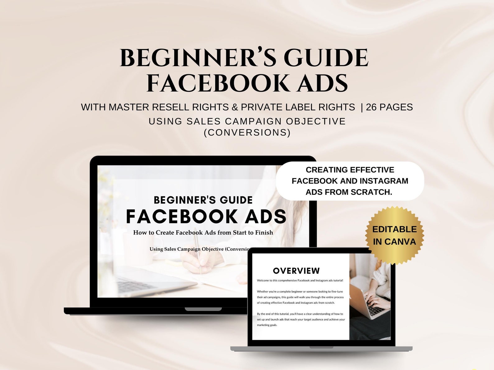 Facebook Ads Guide With MRR PLR Digital Product Facebook Ad Template ...