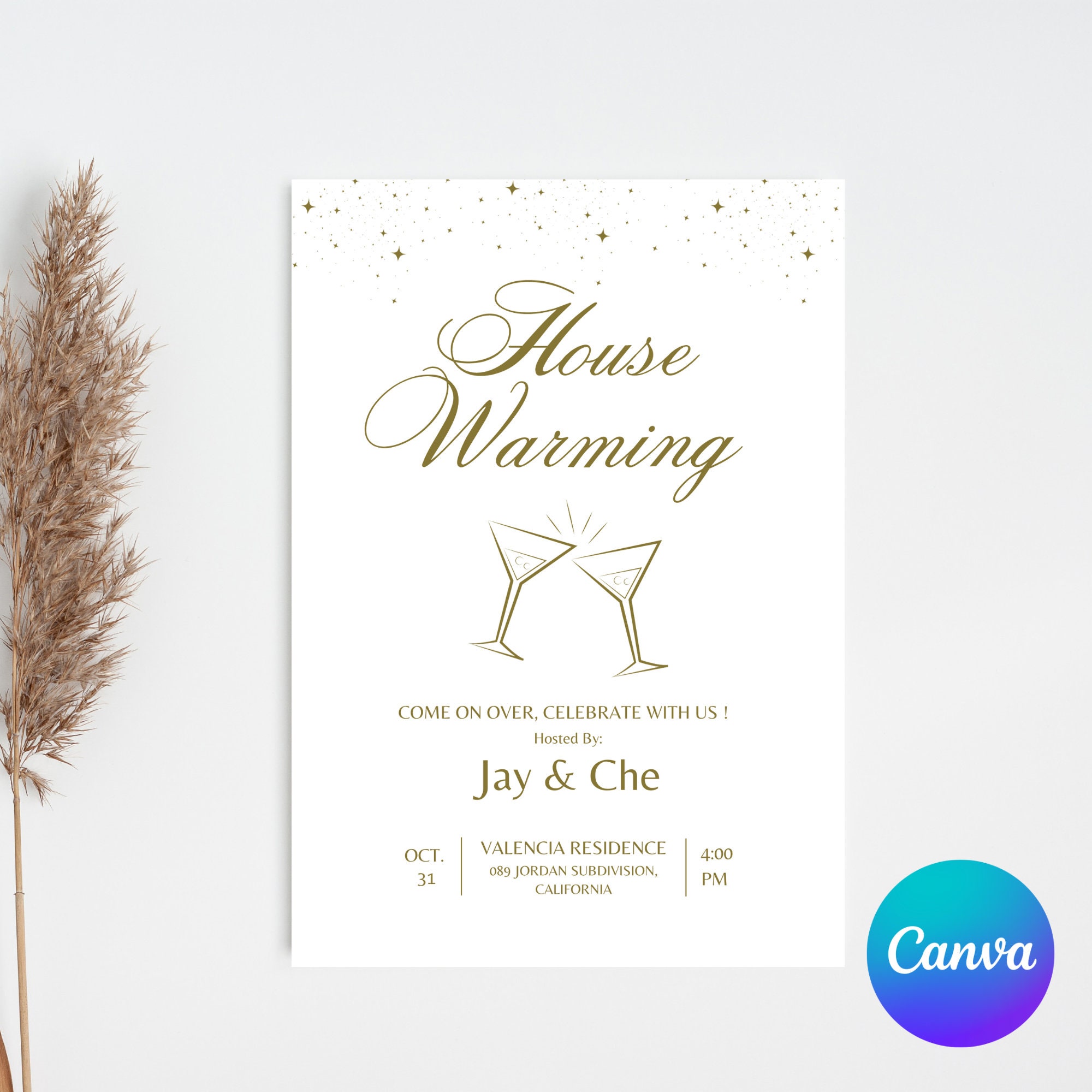 Editable House Warming Party Invitation Template Electronic Home Invite ...