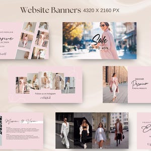 Pink Website Banners Editable in Canva Shopify Banners MRR PLR Canva ...