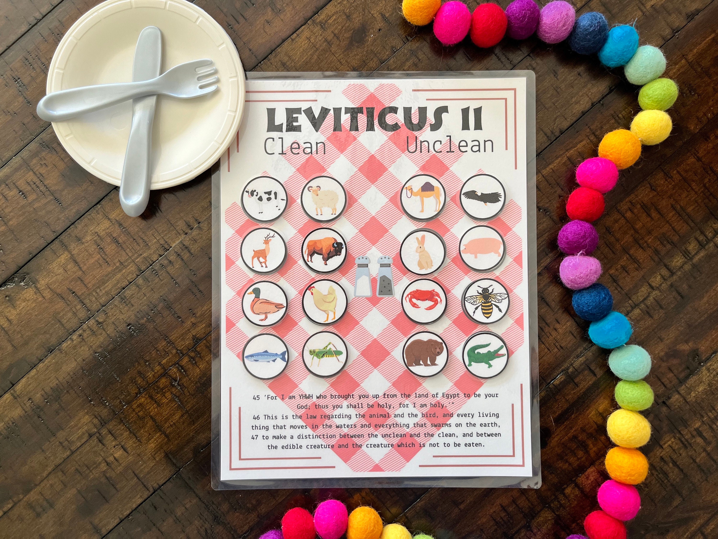 Clean and Unclean Food, Bible Activity, Preschool Printable, Leviticus ...