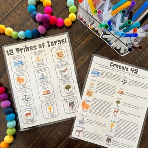 Twelve Tribes of Israel, Genesis Matching Activity, Homeschool Memory ...