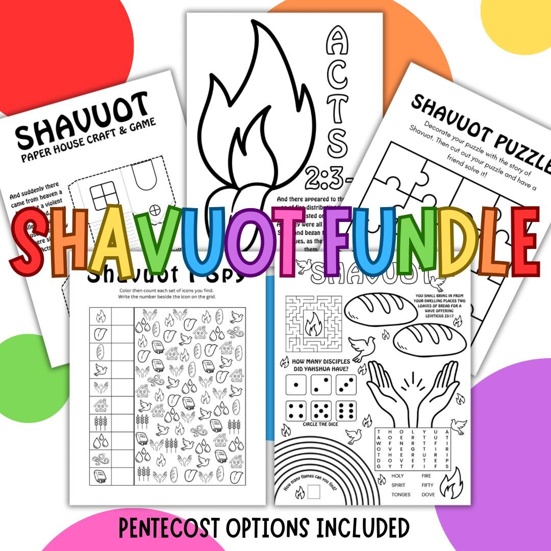 Shavuot Spring Feast Activity, Pentecost Printable, Bible Games, Torah ...