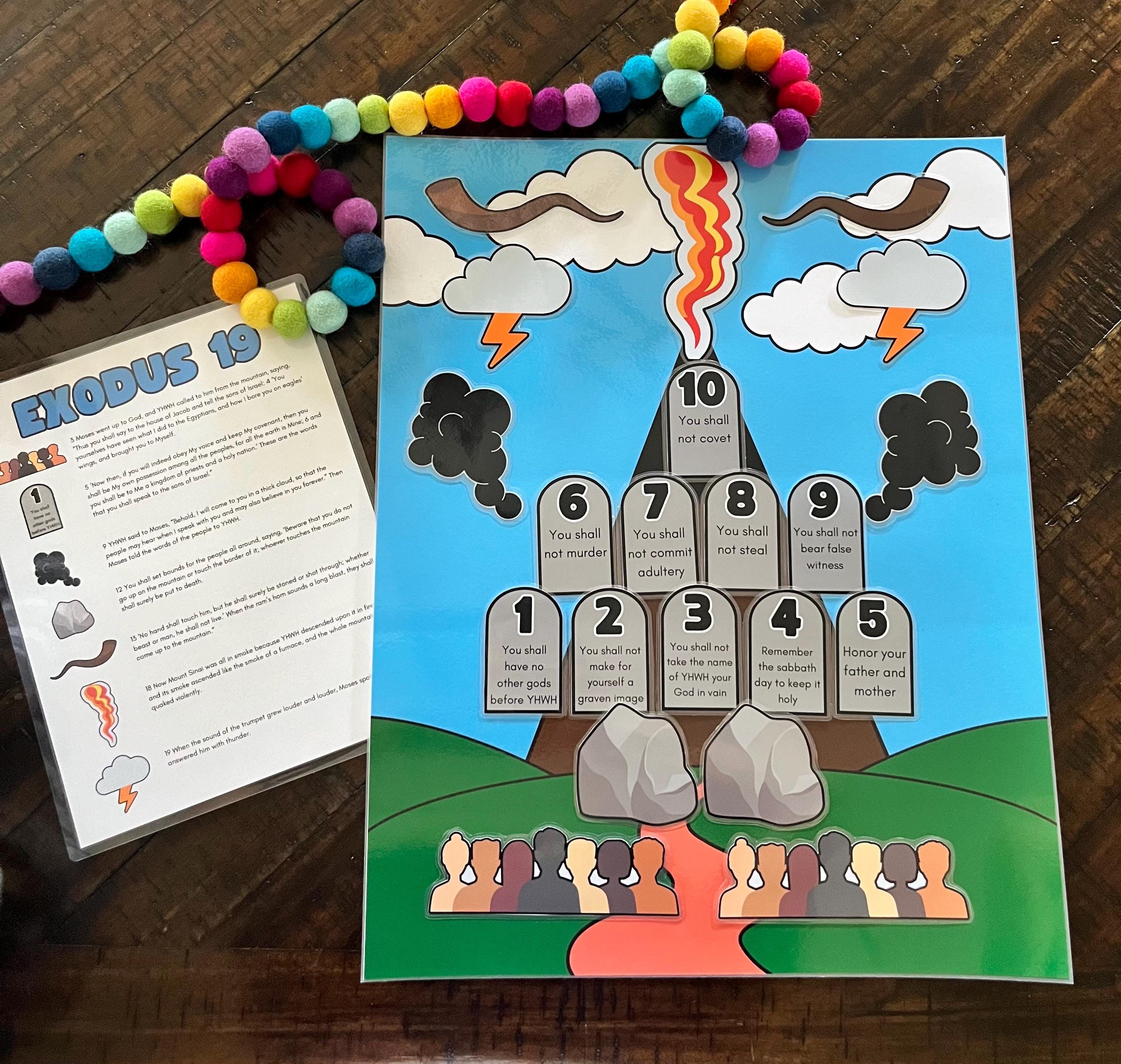 Pin Mount Sinai, Ten Commandments, Homeschool, Educational Memory Game ...