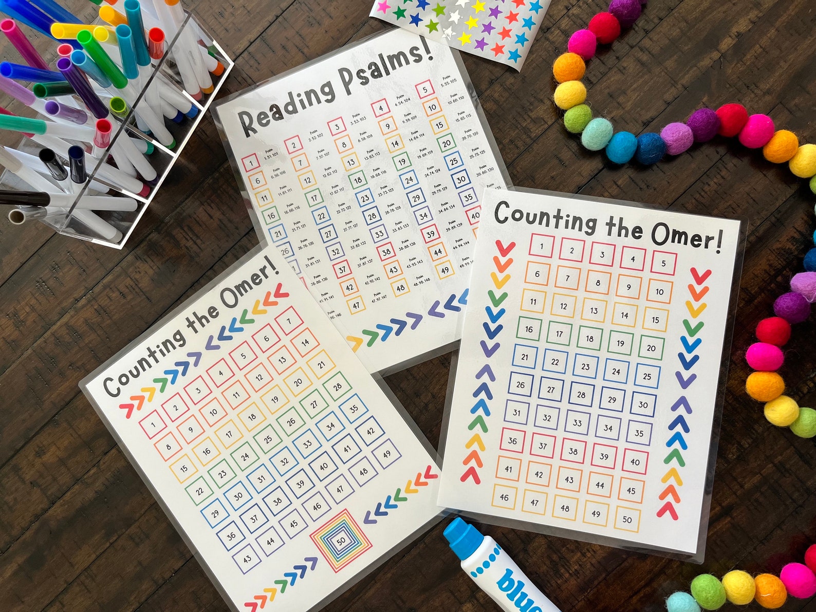 Counting the Omer, Spring Feast Activity, Psalms Reading Printable ...