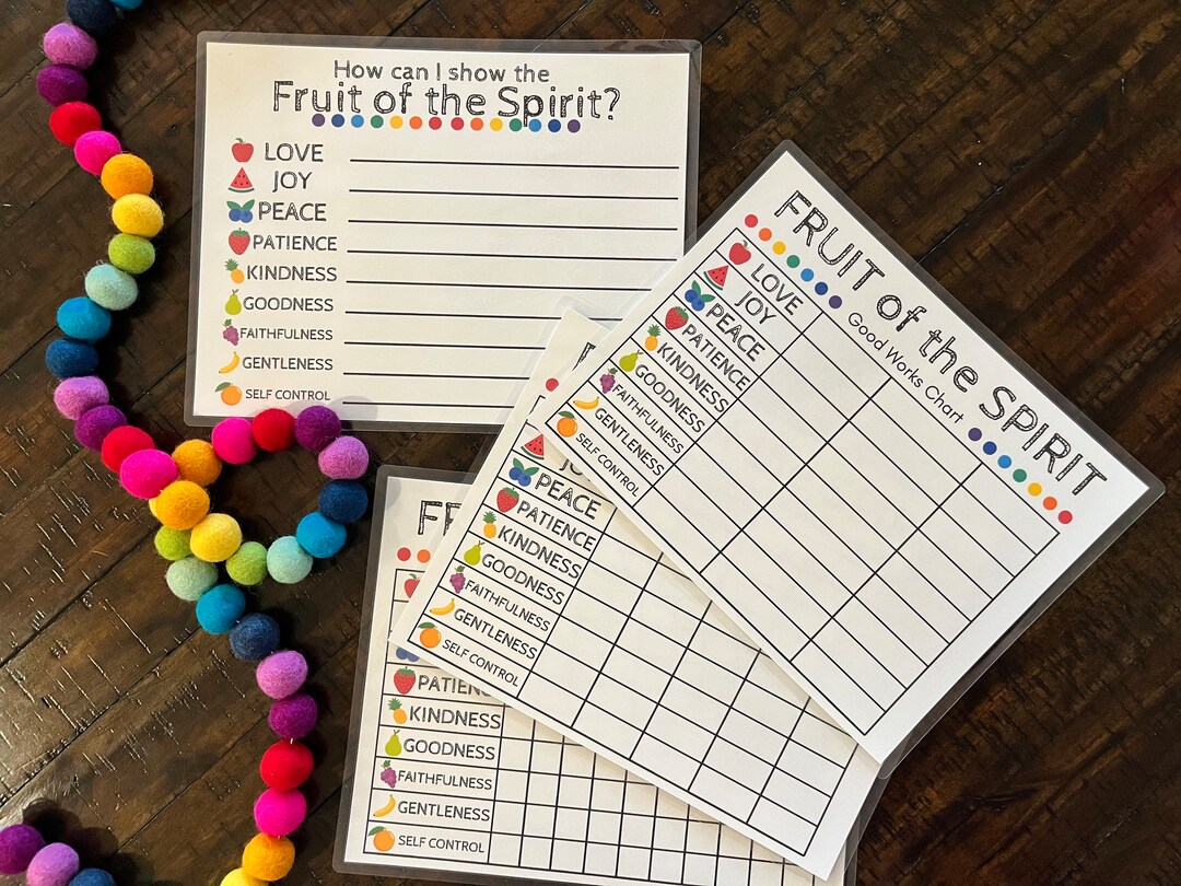 Fruit of the Spirit, Good Works Chart, Biblical Behavior, Rewards ...