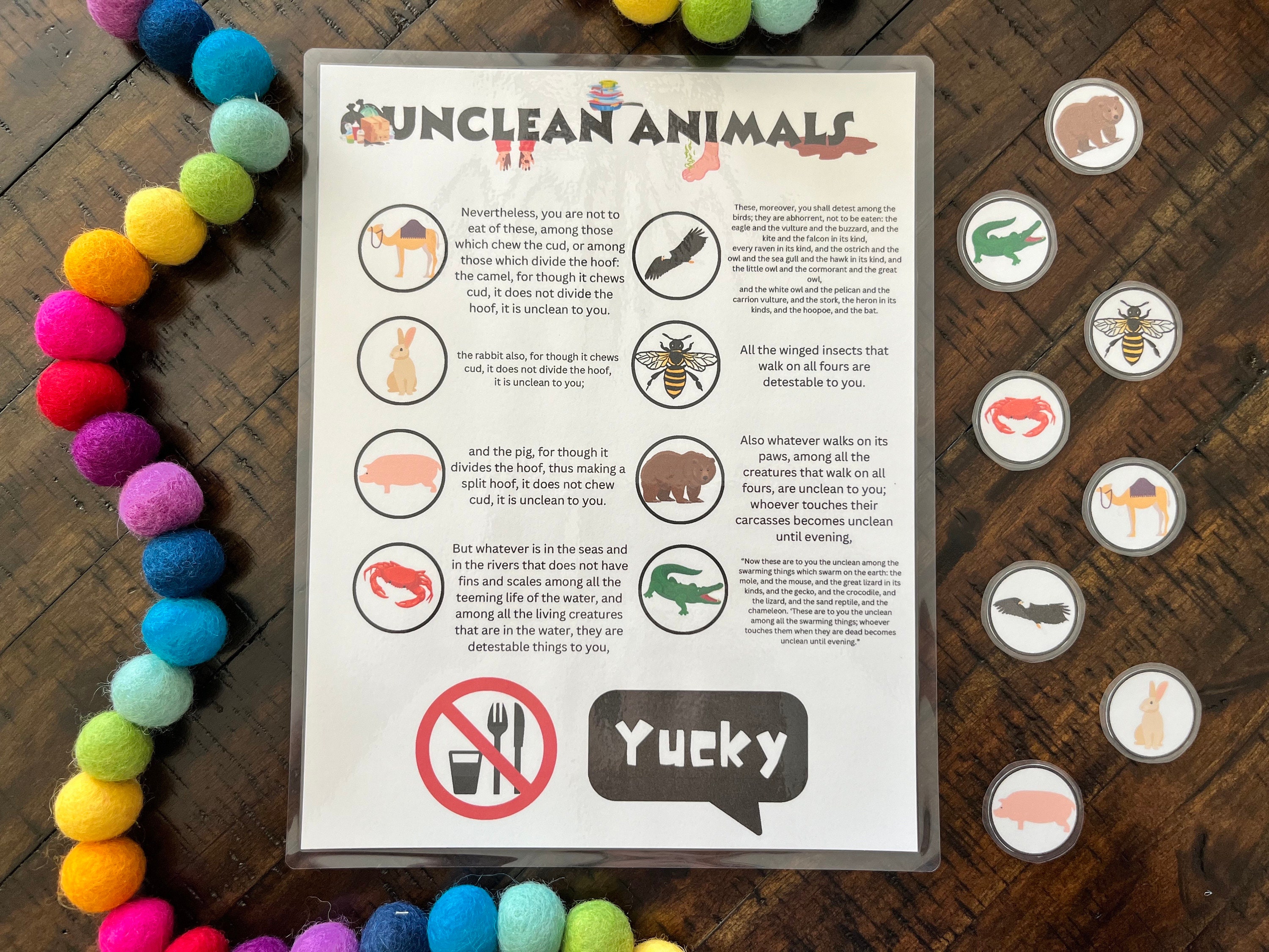 Clean and Unclean Food, Bible Activity, Preschool Printable, Leviticus ...