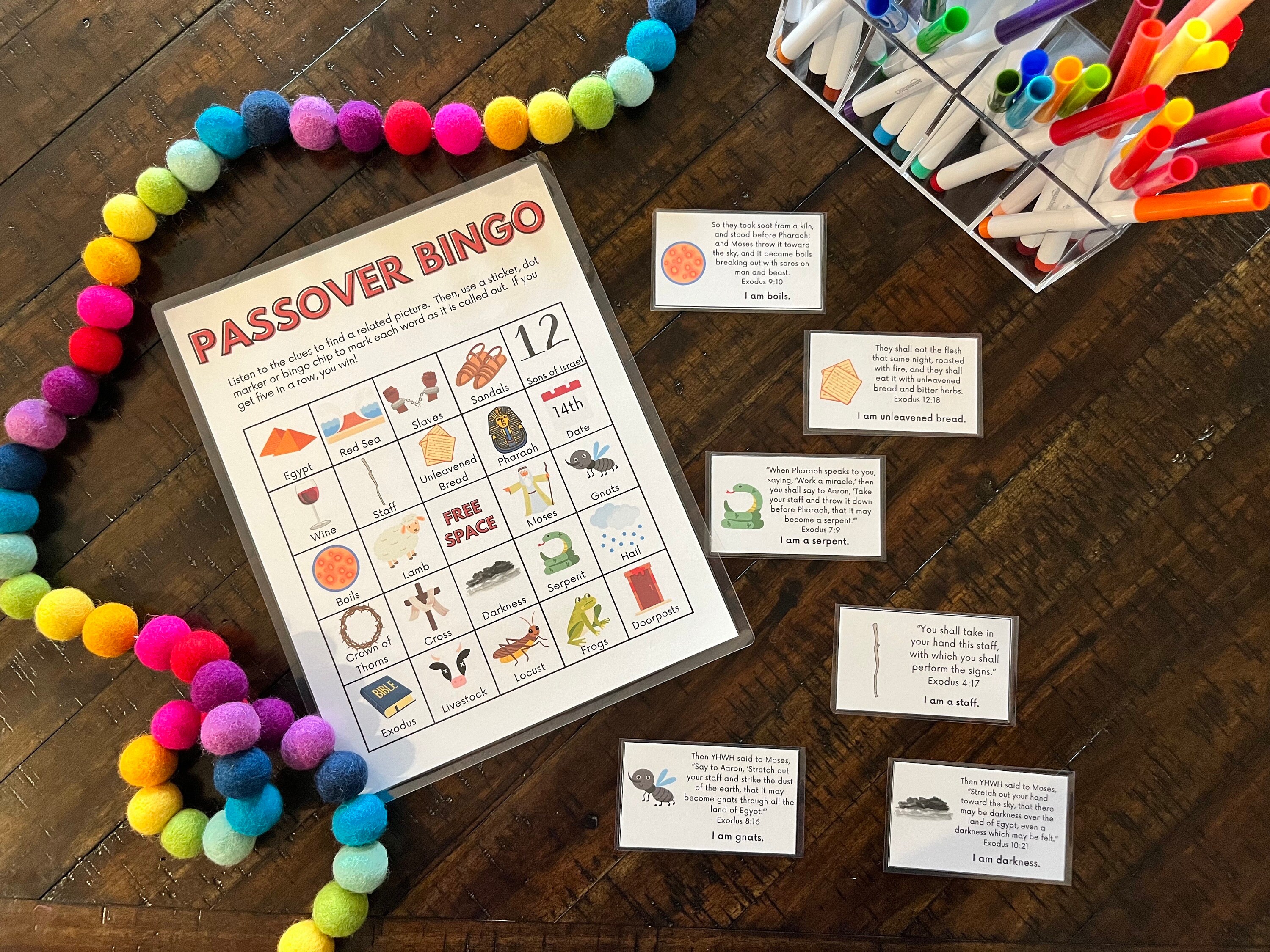 Passover Bingo, Bible Games, Pesach Educational Activity, Kids ...