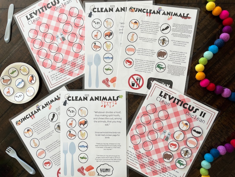 Clean and Unclean Food, Bible Activity, Preschool Printable, Leviticus ...
