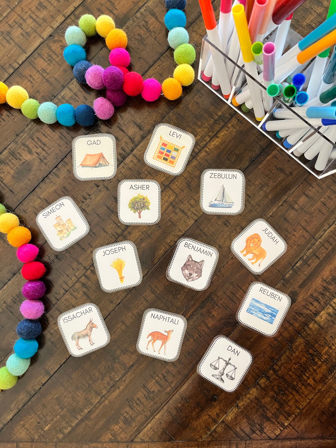 Twelve Tribes of Israel, Genesis Matching Activity, Homeschool Memory ...