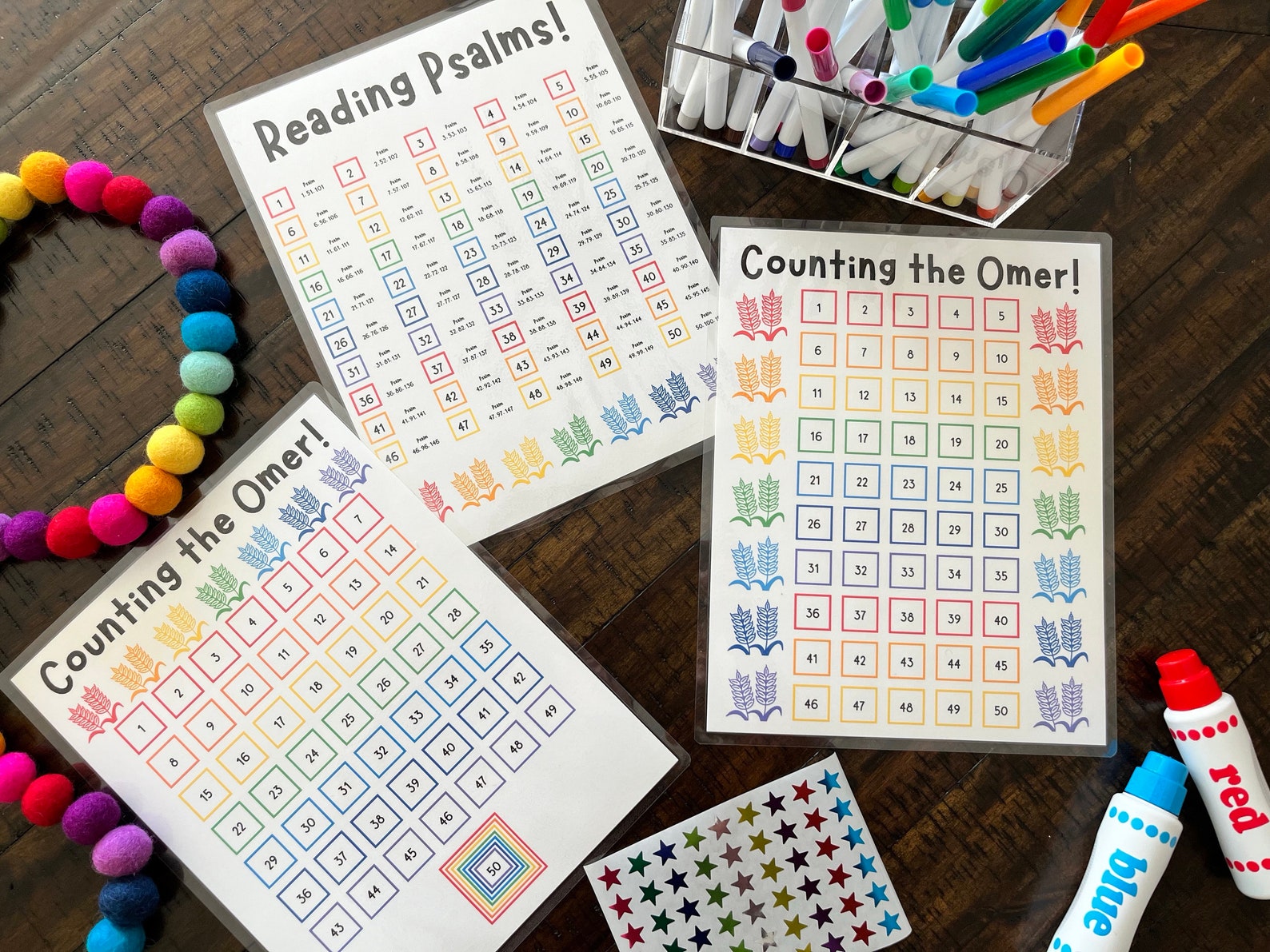 Counting the Omer, Spring Feast Activity, Psalms Reading Printable ...