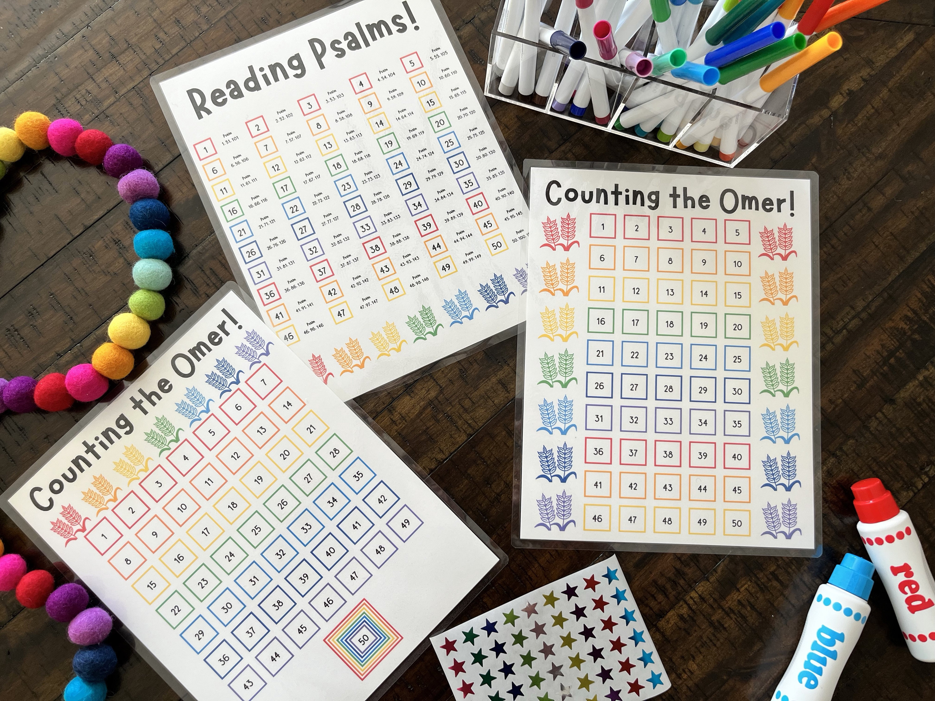 Counting the Omer, Spring Feast Activity, Psalms Reading Printable ...