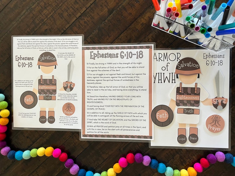 Armor of God, Ephesians Preschool Activity, Homeschool Curriculum, Kids ...