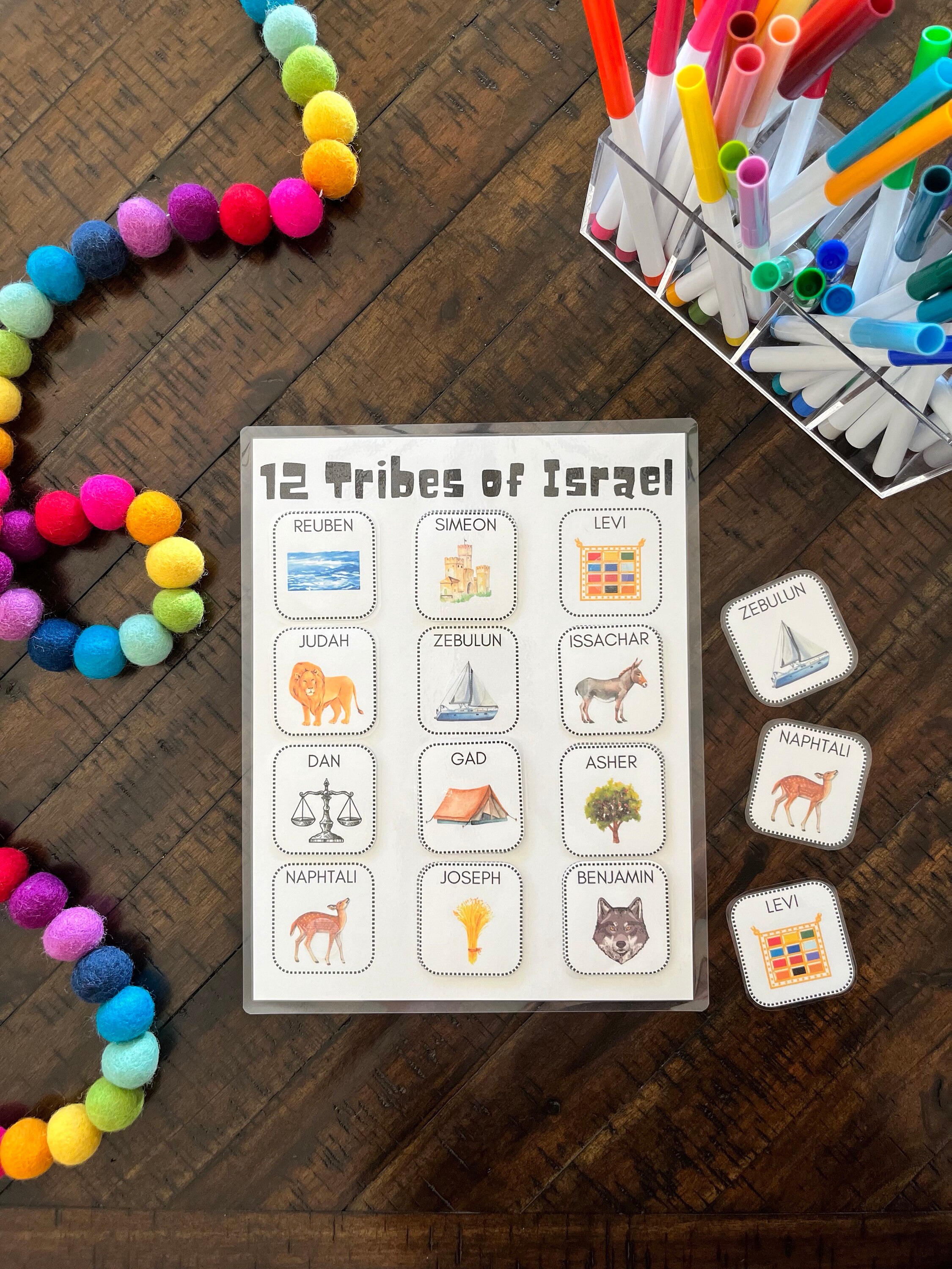 Twelve Tribes of Israel, Genesis Matching Activity, Homeschool Memory ...