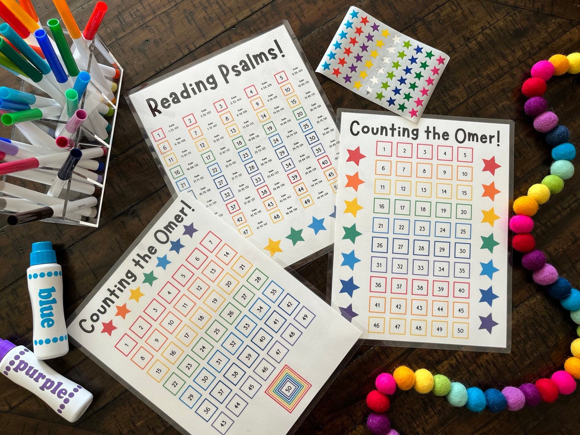 Counting the Omer, Spring Feast Activity, Psalms Reading Printable ...