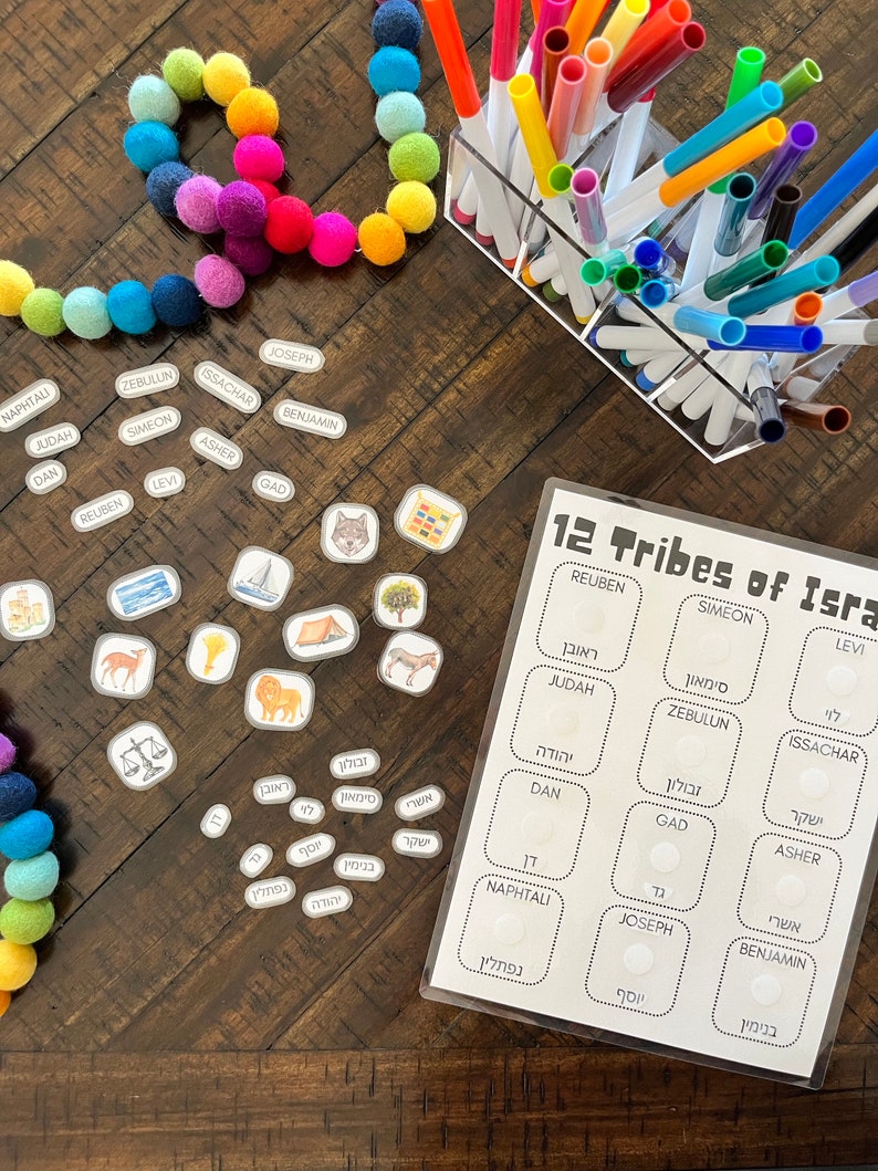 Twelve Tribes of Israel, Genesis Matching Activity, Homeschool Memory ...