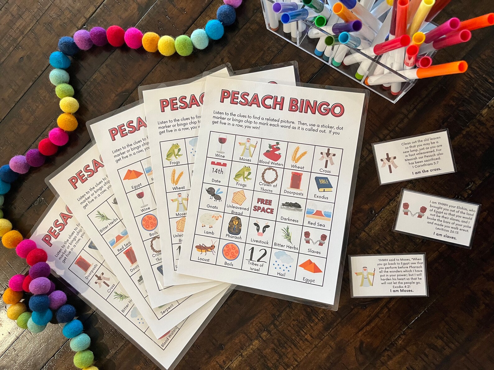 Passover Bingo, Bible Games, Pesach Educational Activity, Kids ...
