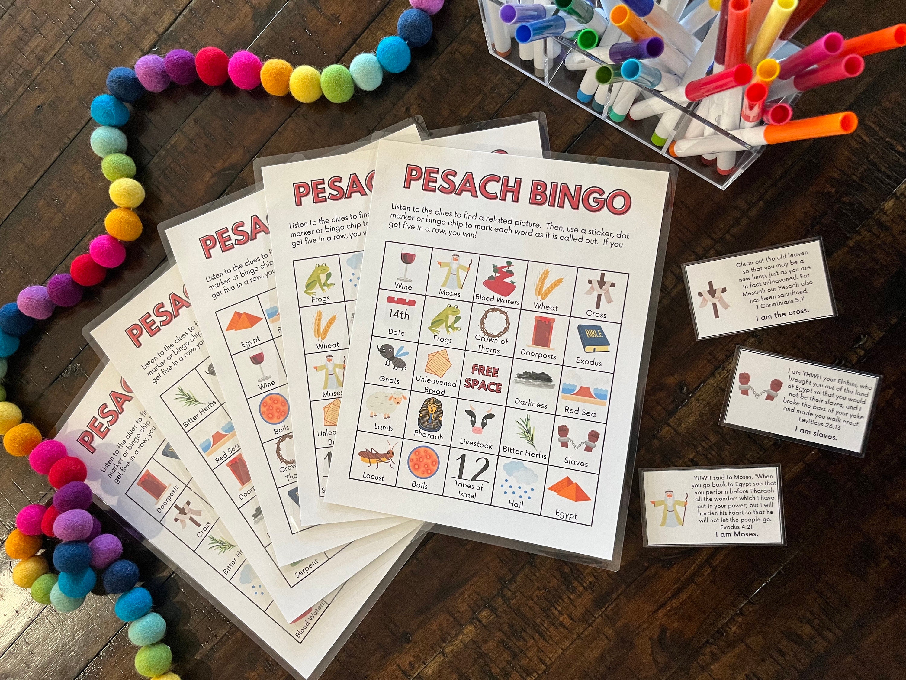 Passover Bingo, Bible Games, Pesach Educational Activity, Kids ...