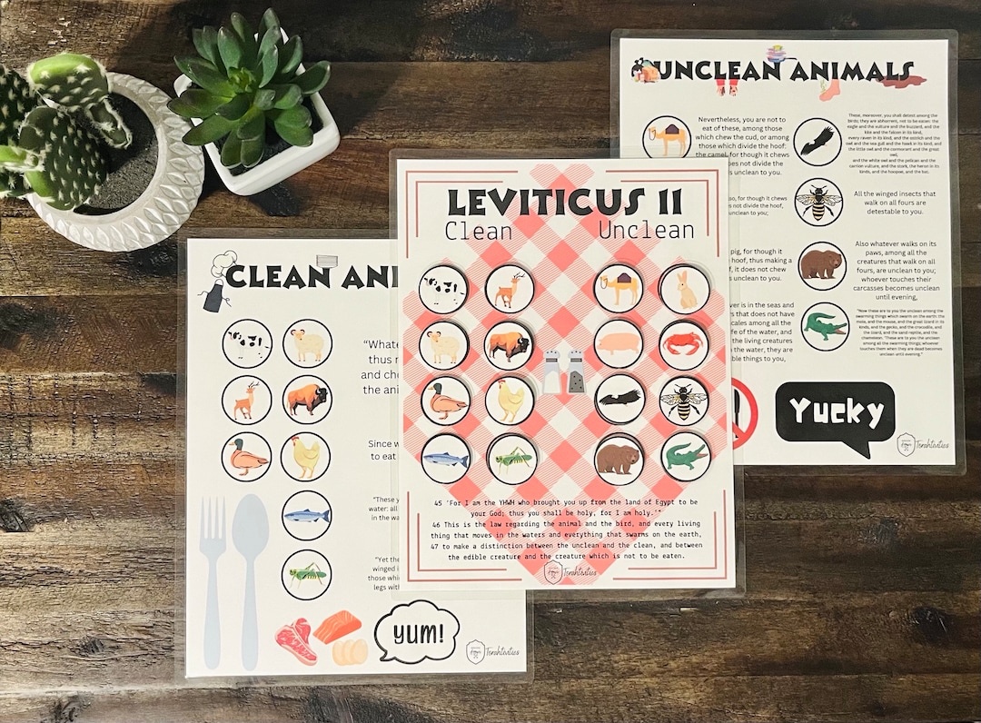 Clean & Unclean Bible Activity Printable - Etsy