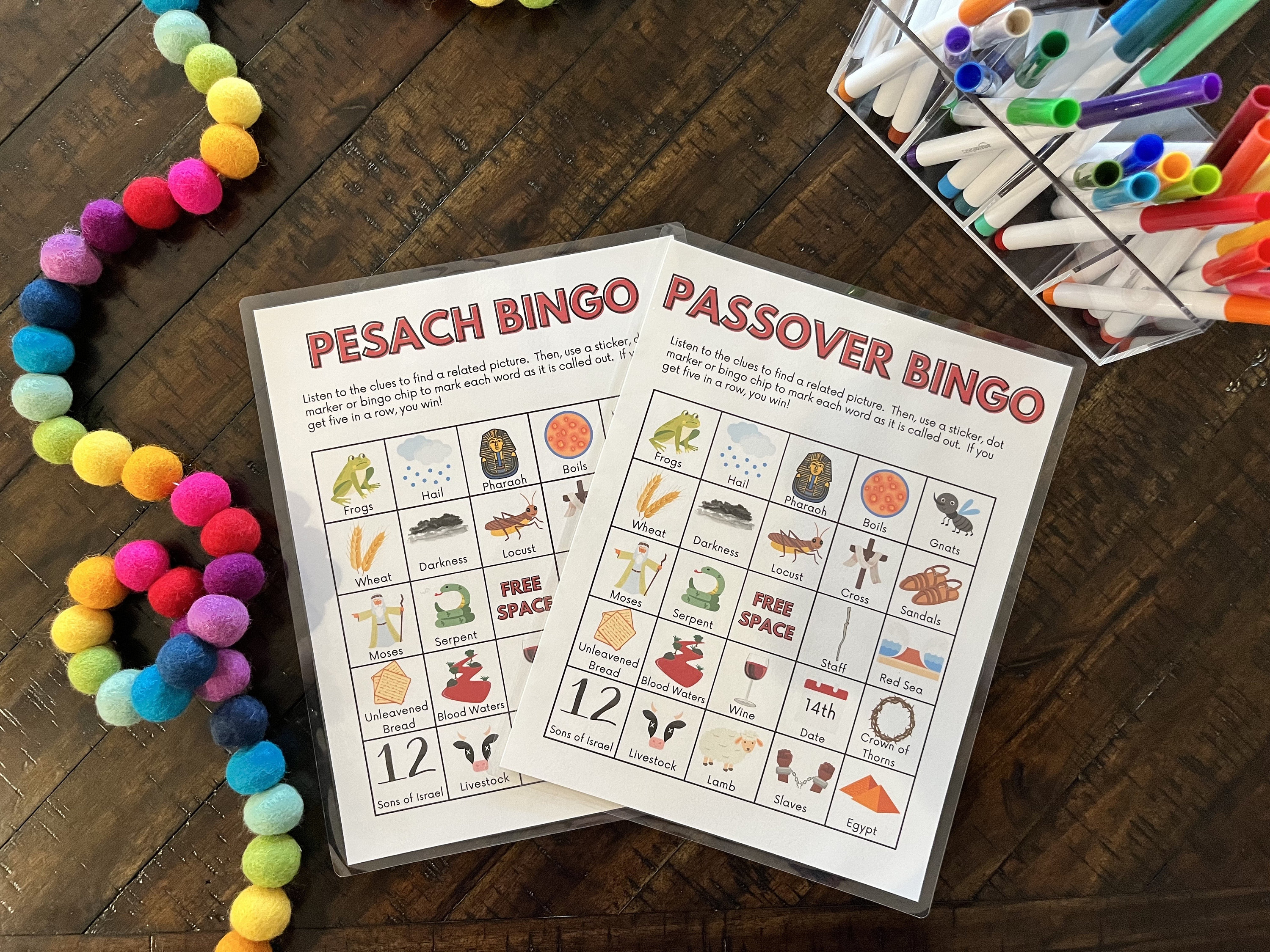 Passover Bingo, Bible Games, Pesach Educational Activity, Kids ...