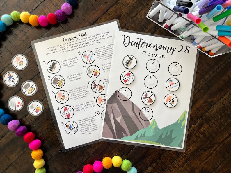 Blessings and Curses Bible Activity, Deuteronomy Printable, Preschool ...