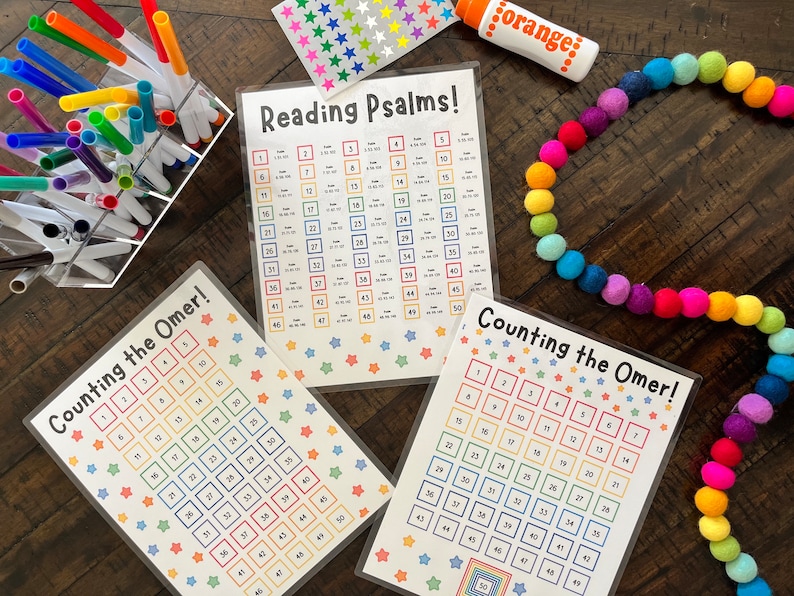 Counting the Omer, Spring Feast Activity, Psalms Reading Printable ...