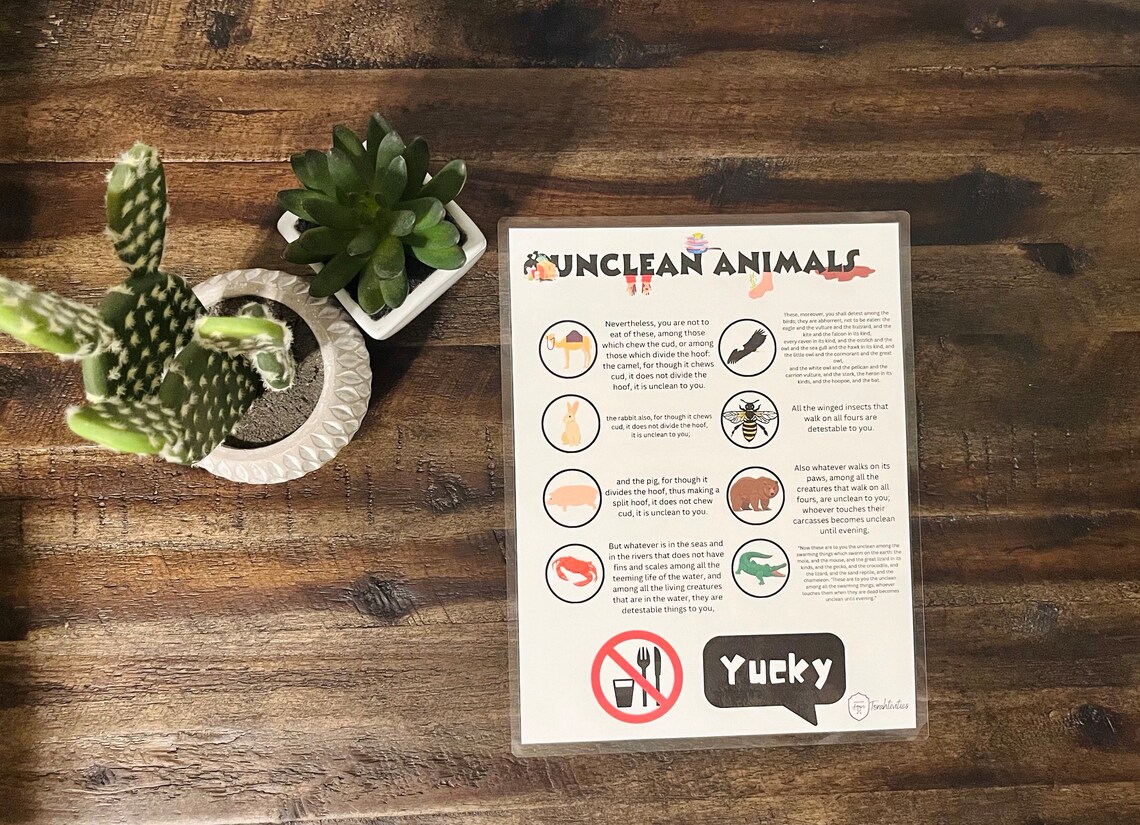 Clean and Unclean Food Bible Activity Preschool Printable - Etsy